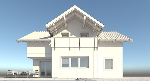 3d modern single family home model