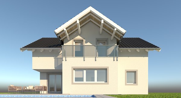 3d modern single family home model