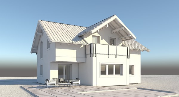 3d modern single family home model
