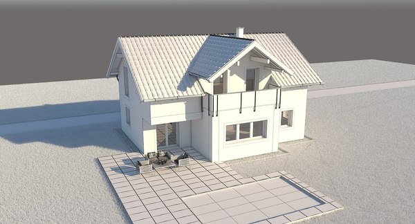3d modern single family home model