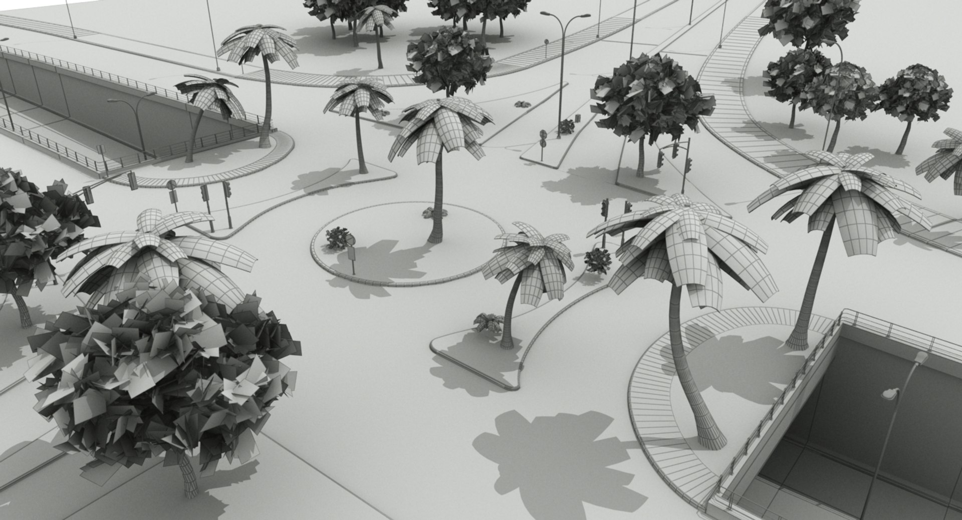 3D intersection road - TurboSquid 1356618