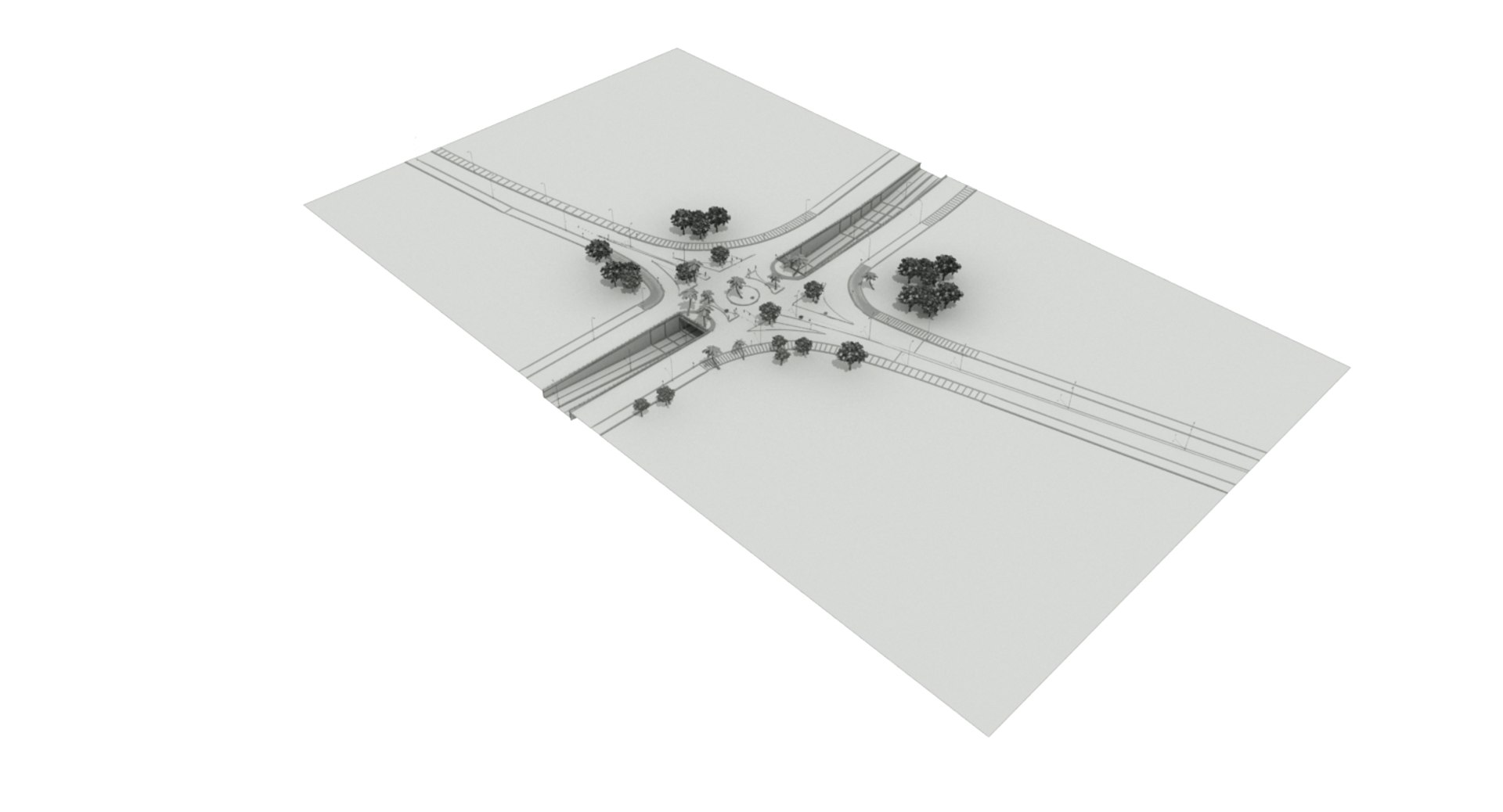 3D intersection road - TurboSquid 1356618