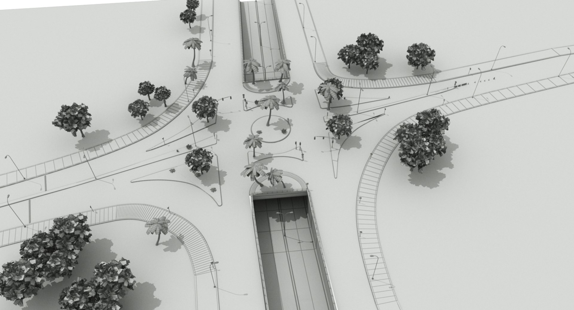 3D intersection road - TurboSquid 1356618