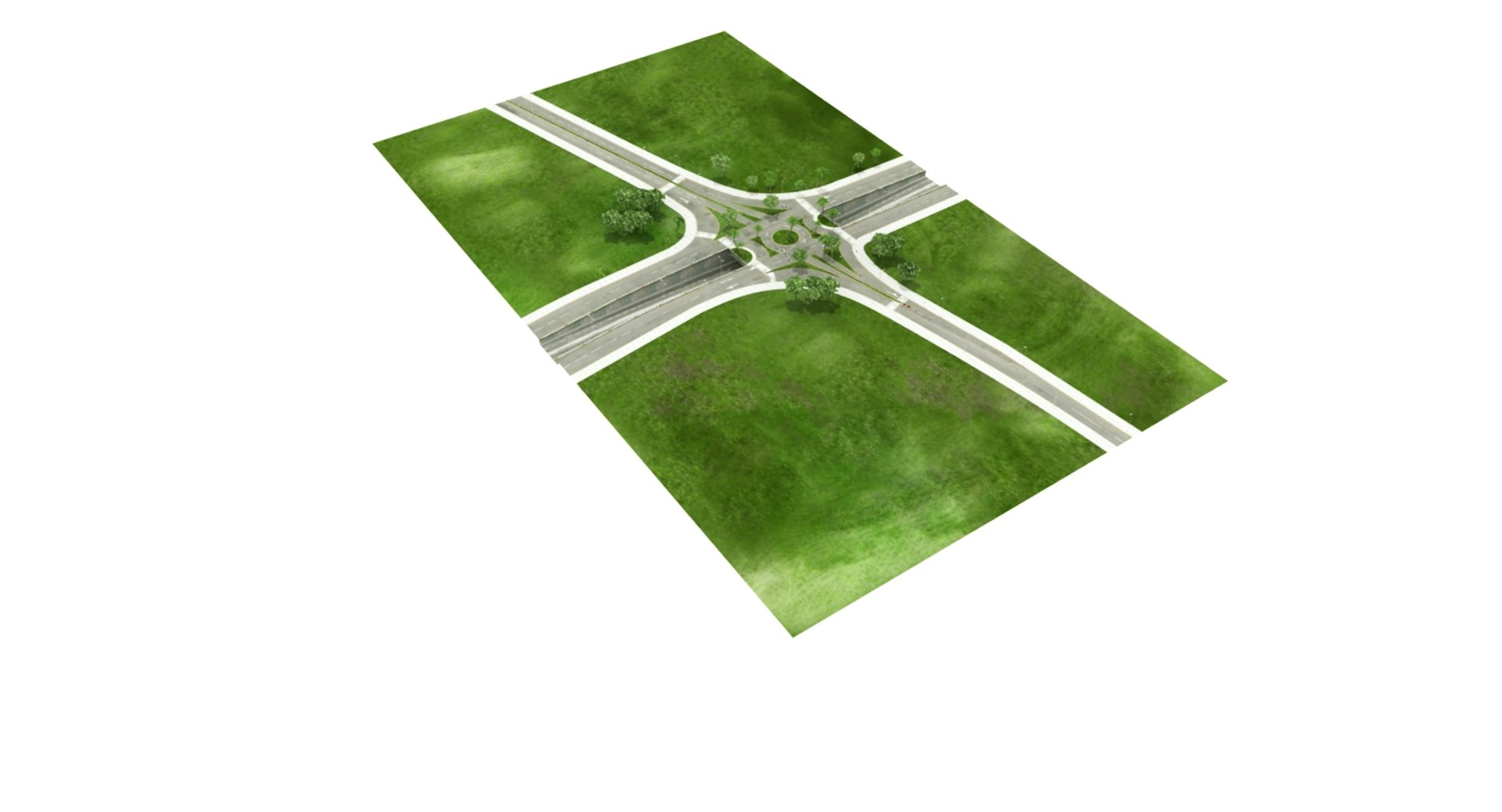 3D intersection road - TurboSquid 1356618