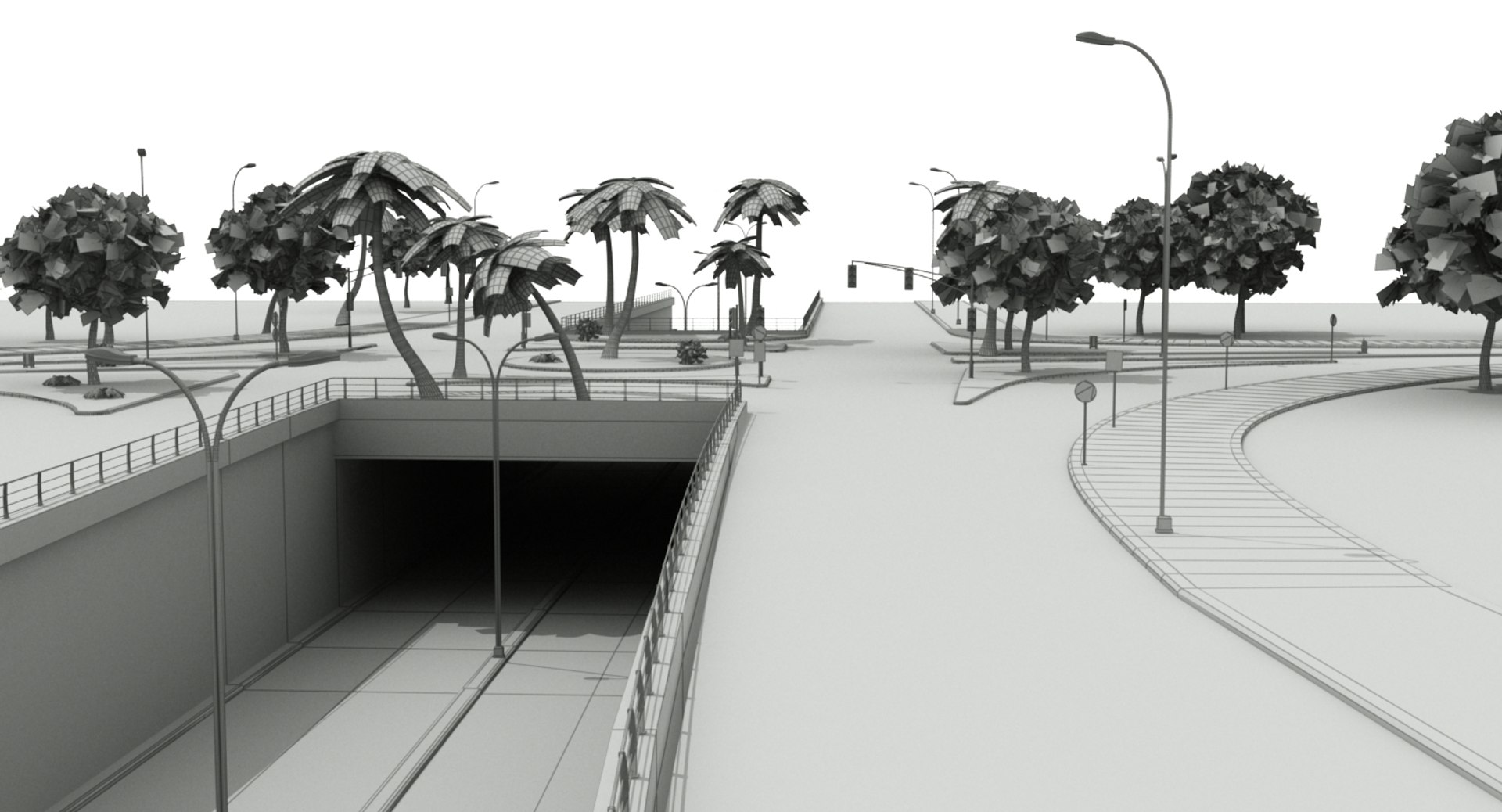 3D intersection road - TurboSquid 1356618