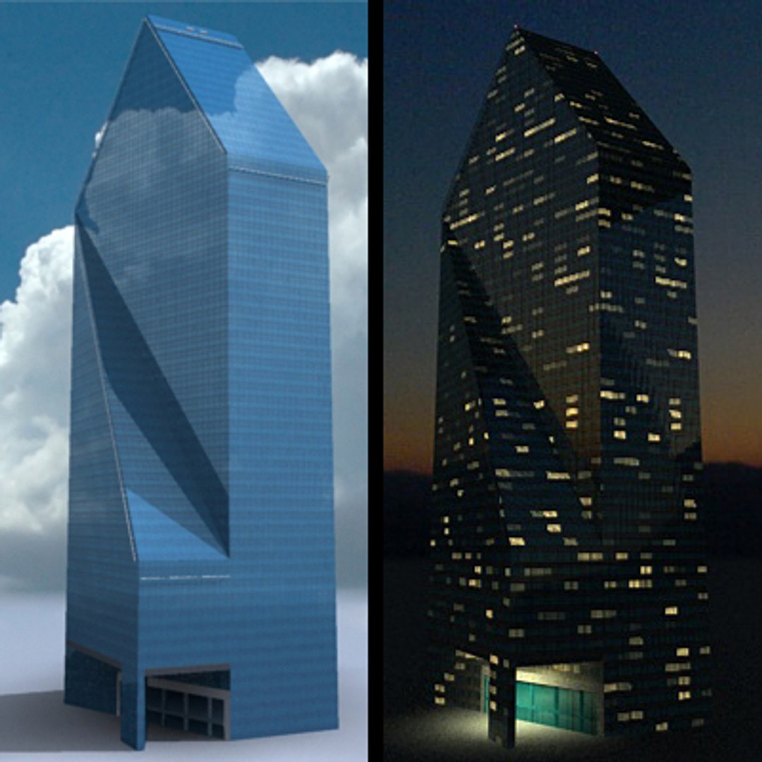 fountain place dallas skyscraper 3d model