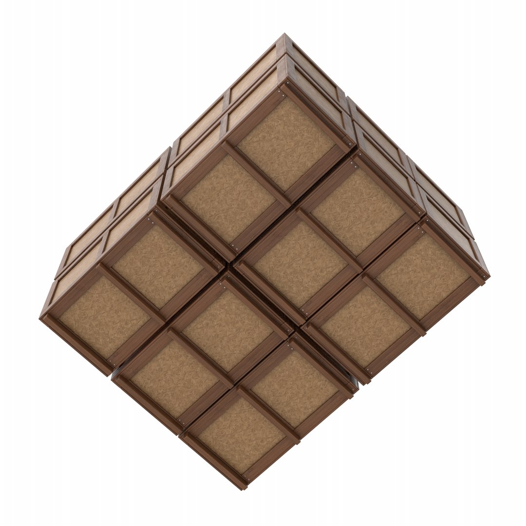 3D Stack Of Wooden Crate Boxes - TurboSquid 1994923