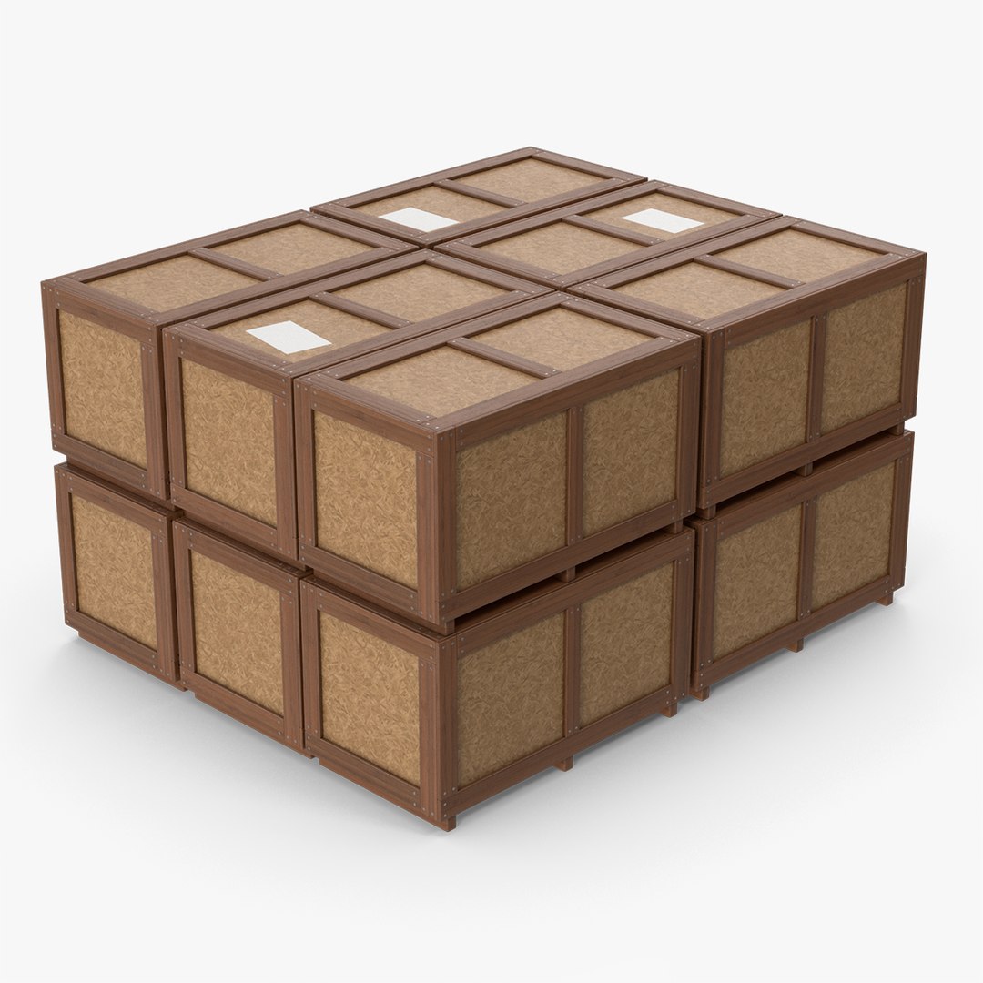 modelo 3d Stack Of Wooden Crate Boxes - TurboSquid 1994923