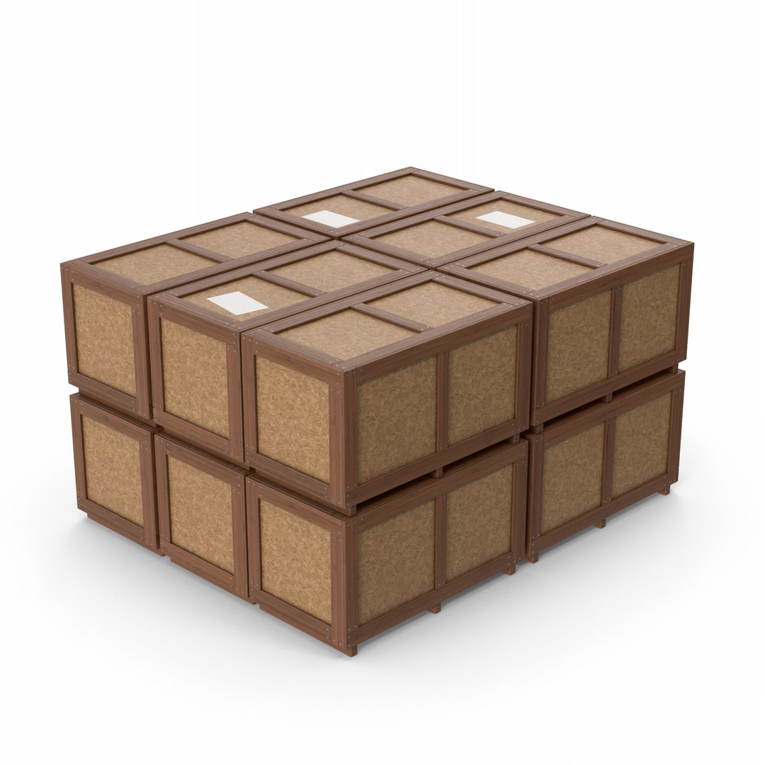 3D Stack Of Wooden Crate Boxes - TurboSquid 1994923