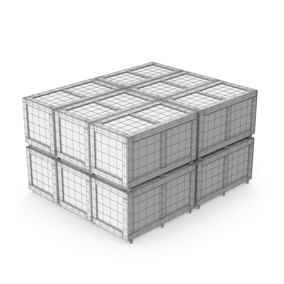 3D Stack Of Wooden Crate Boxes - TurboSquid 1994923