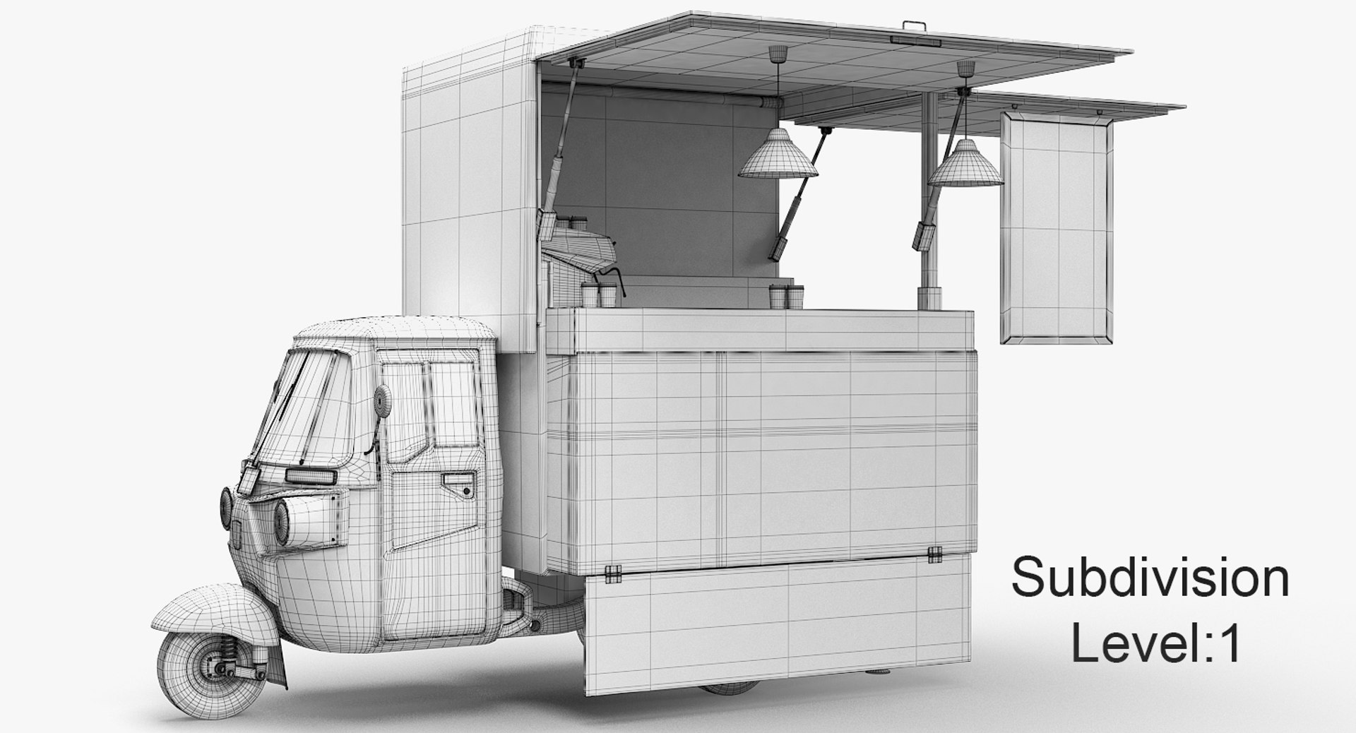 Piaggio Food Coffee Truck 3D Model - TurboSquid 1392713
