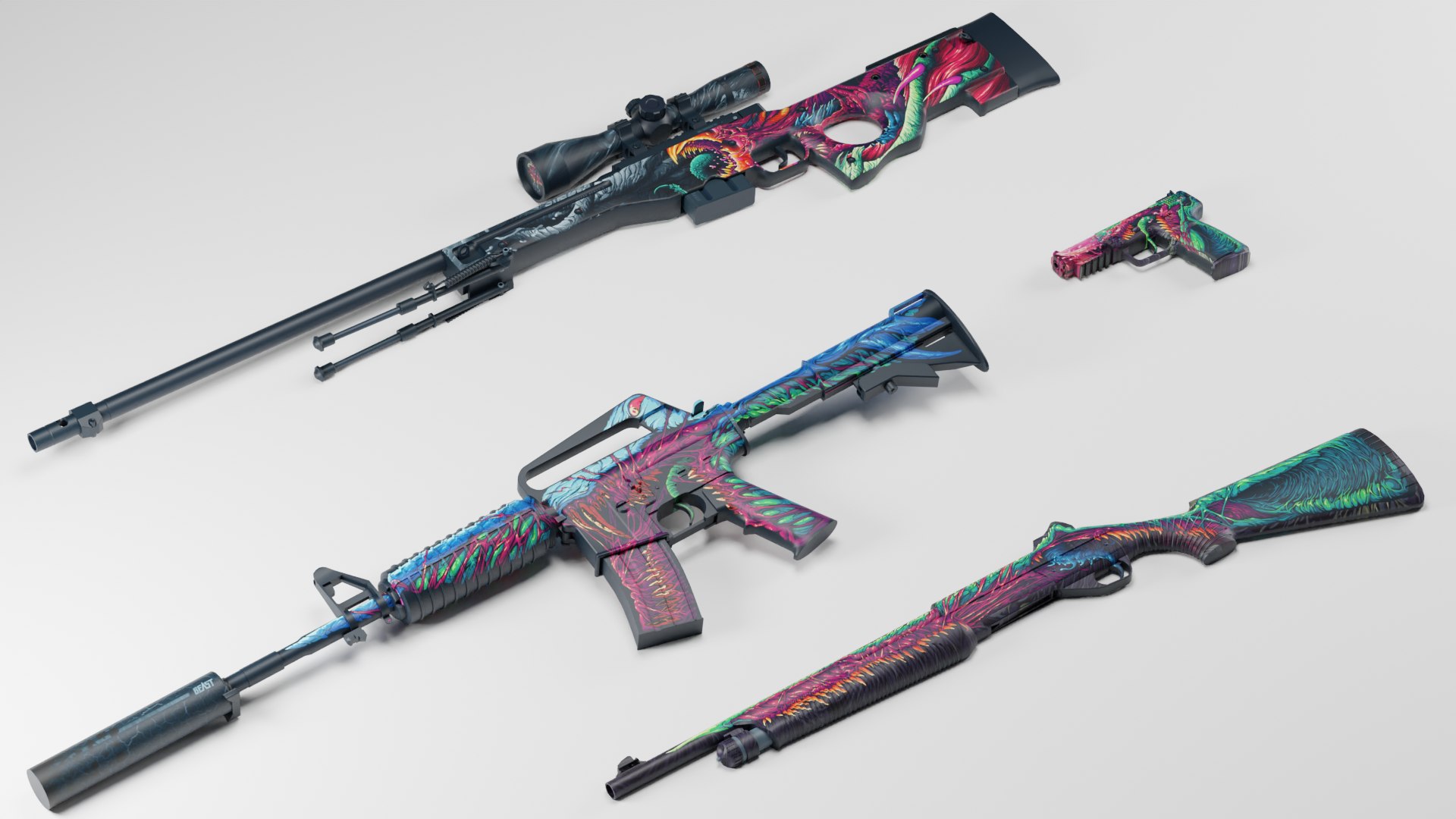 CS2 Hyper Beast Collection 3D Model - TurboSquid 2216167