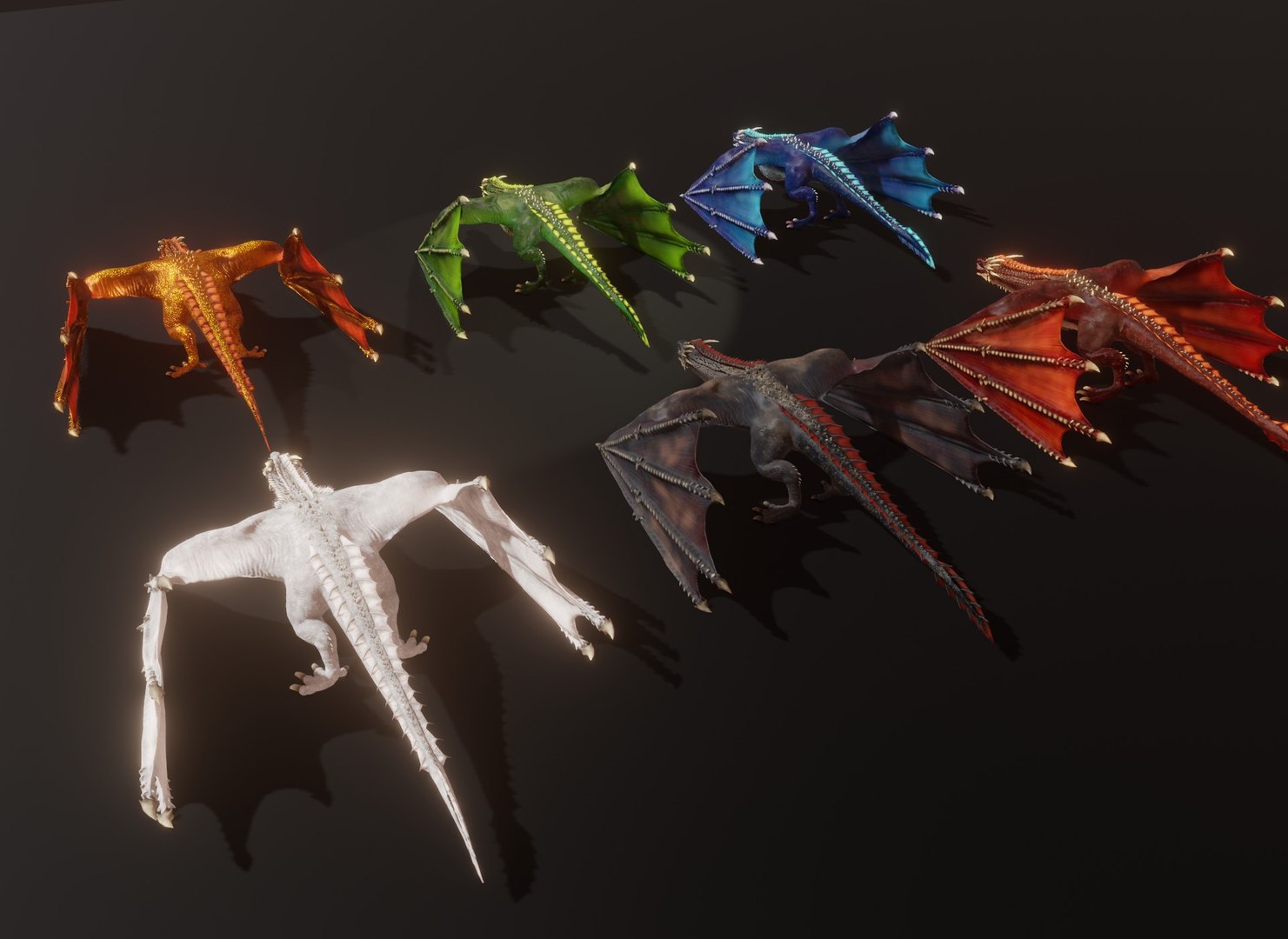 3D Realistic Animated Wyverns Pack Low-poly 3D Model Model - TurboSquid ...