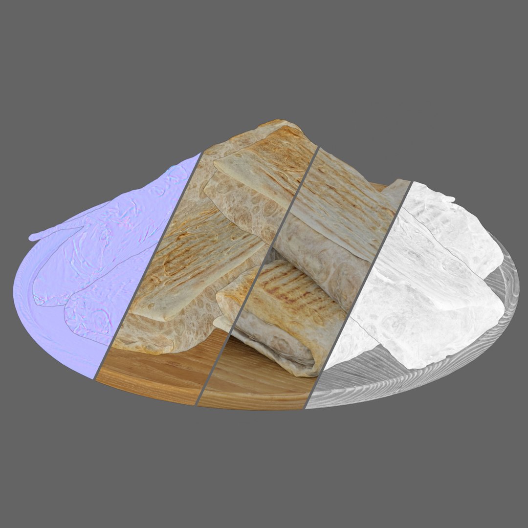 Shawarma on a plate 3D model - TurboSquid 2125280