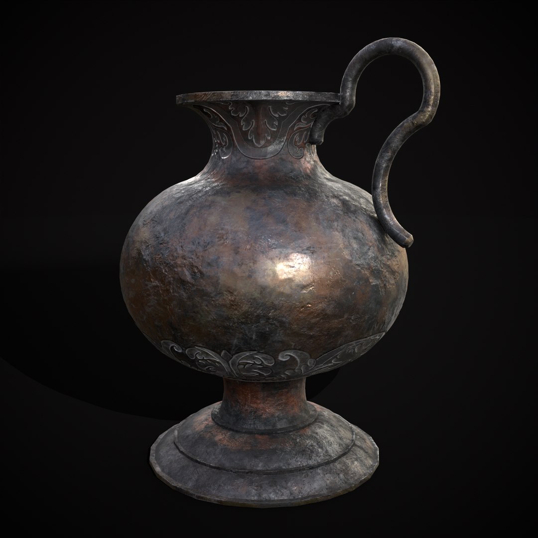 3D Medieval Pewter Pitcher - TurboSquid 2079434