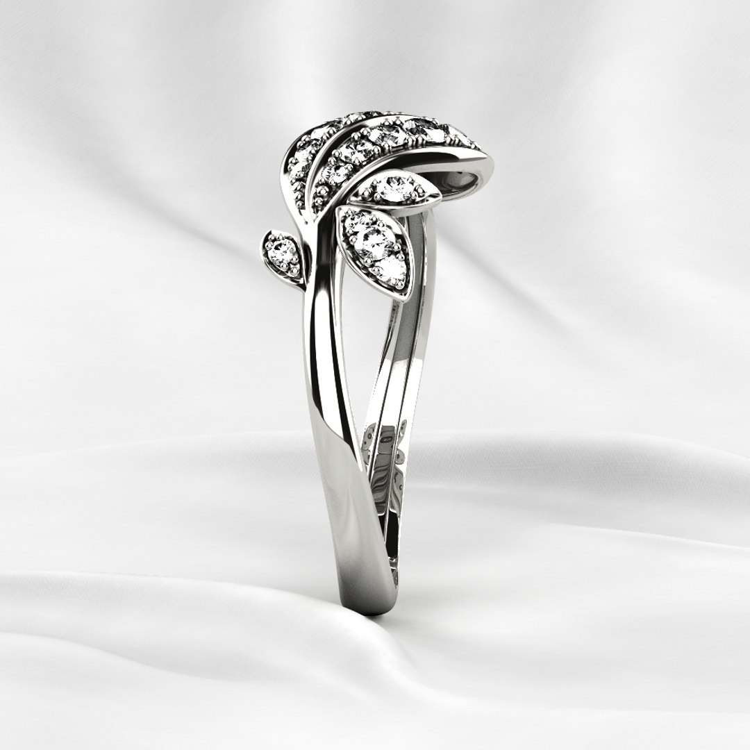 3D Big Leaf Gold Ring - TurboSquid 1874784