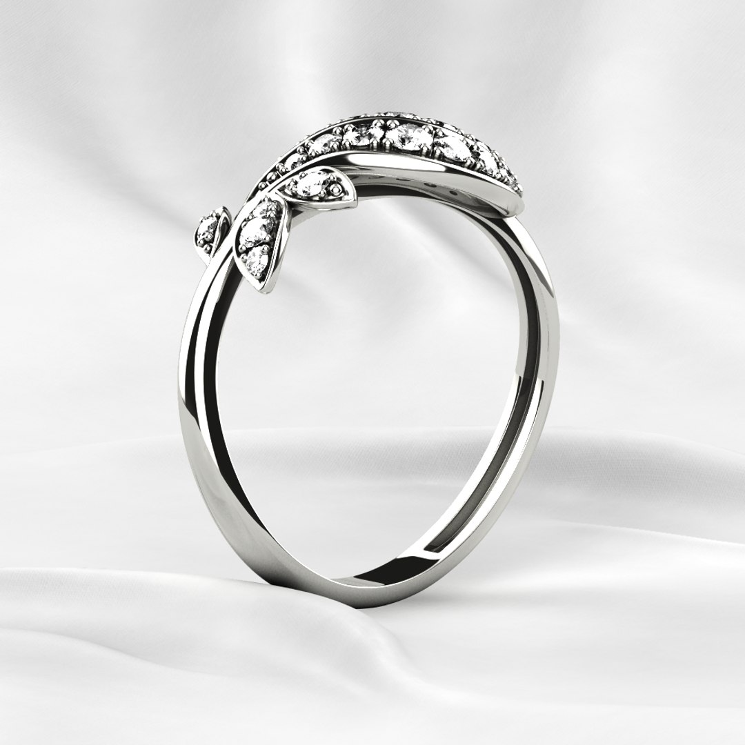 3D Big Leaf Gold Ring - TurboSquid 1874784