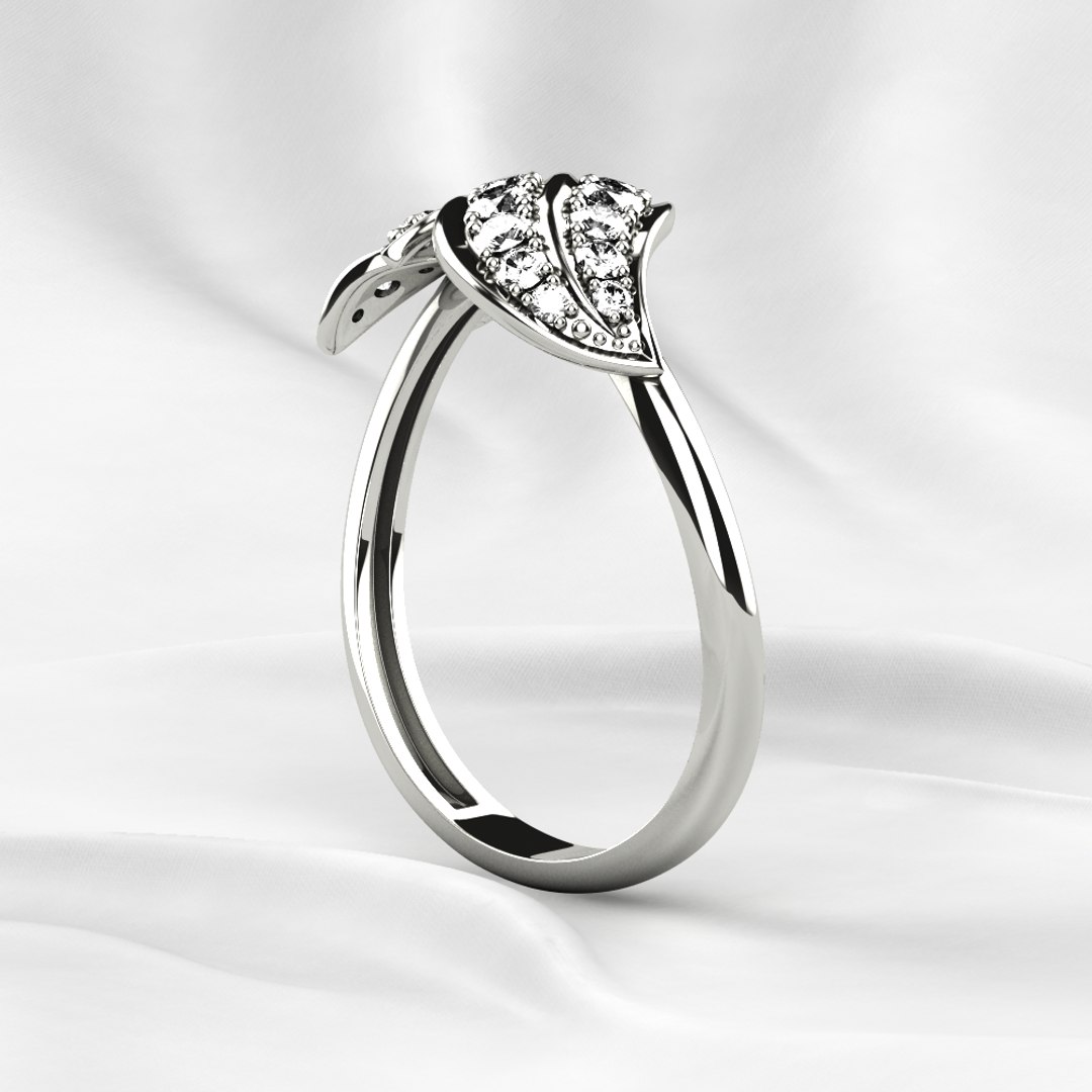 3D Big Leaf Gold Ring - TurboSquid 1874784