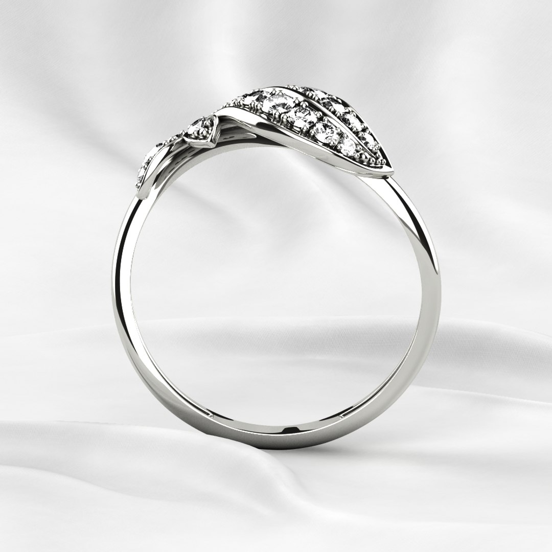 3D Big Leaf Gold Ring - TurboSquid 1874784