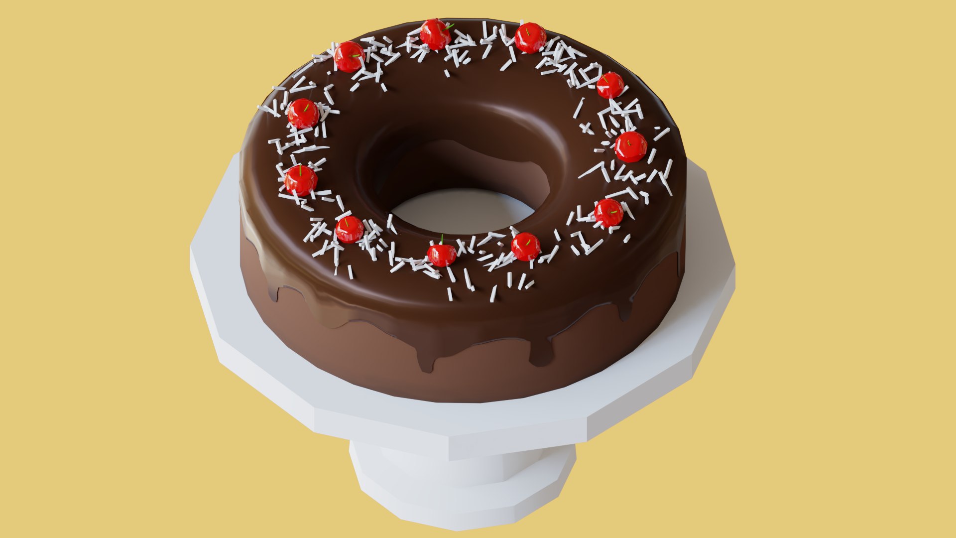 3D chocolate cake model - TurboSquid 1450119