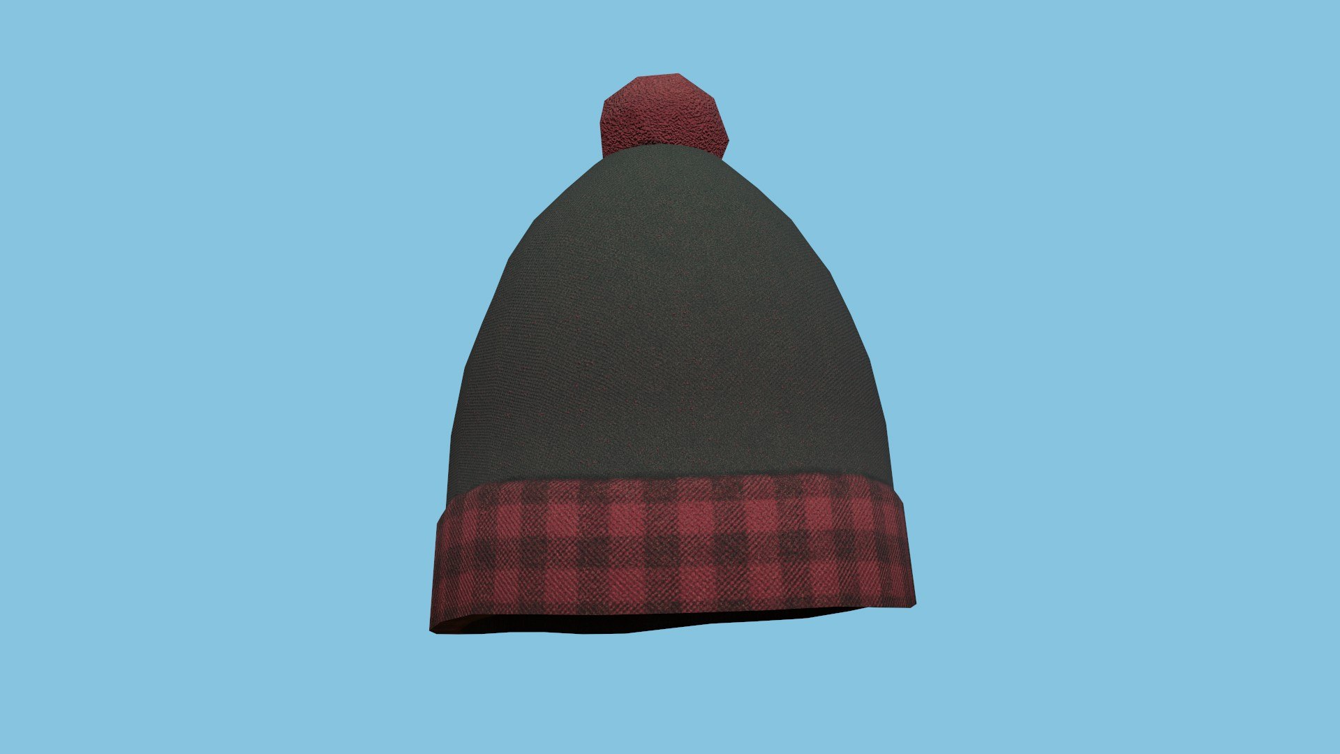 Red Plaid Beanie Winter Cap - Character Fashion Design 3D model ...