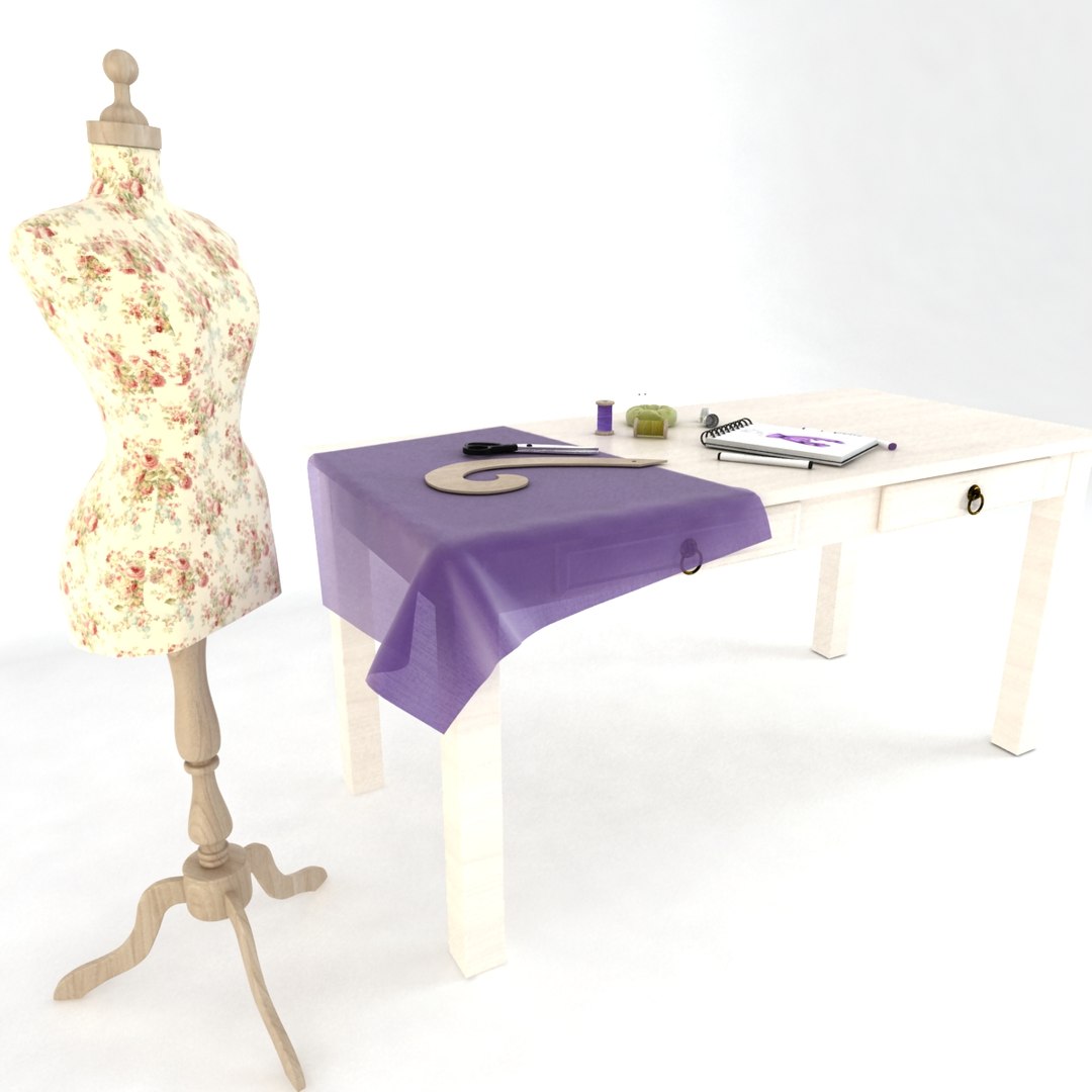 Sewing Table Set Model | 1145147 | TurboSquid