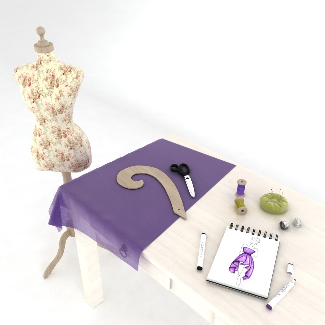 Sewing Table Set Model | 1145147 | TurboSquid