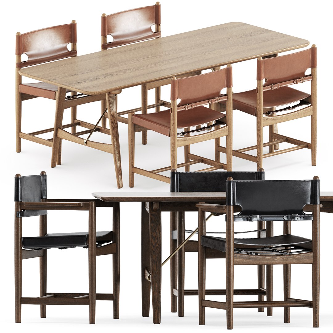 3D Spanish Dining Chair And BM1160 Table - TurboSquid 1998304