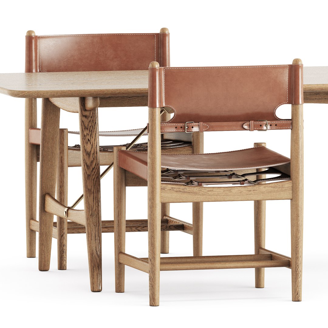 3D Spanish Dining Chair And BM1160 Table - TurboSquid 1998304