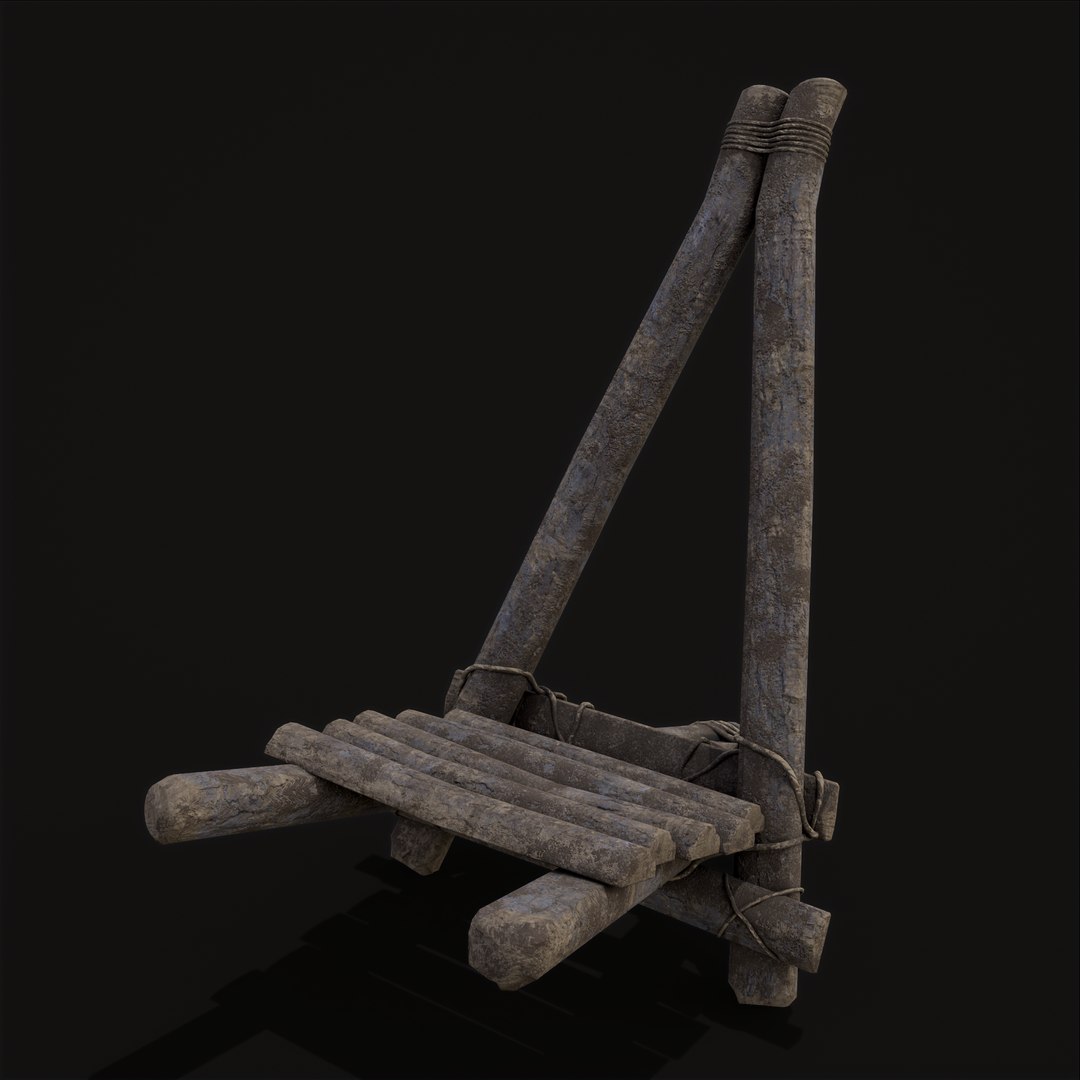 3D Primitive Lean Too Log Chair - TurboSquid 1930295