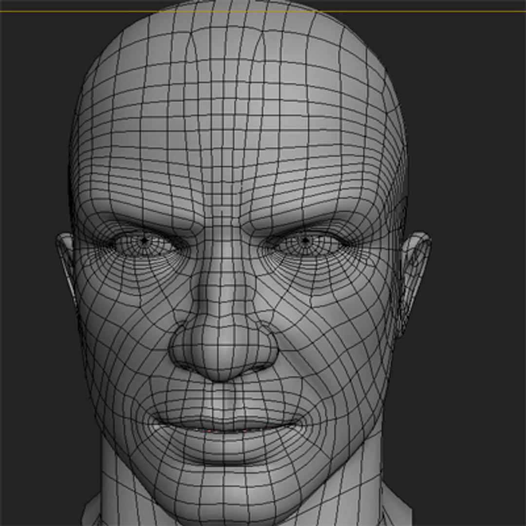 Polygonal Male Head 3d Model