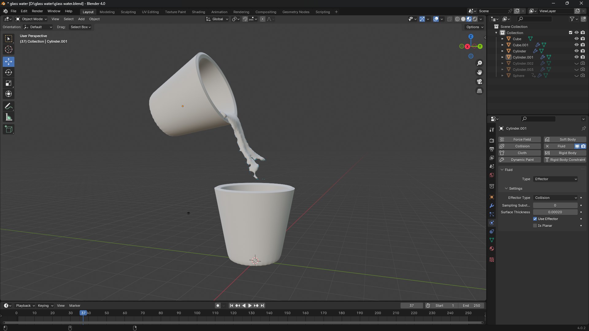 Glass Water Simulation Animated 3D Model - TurboSquid 2225629