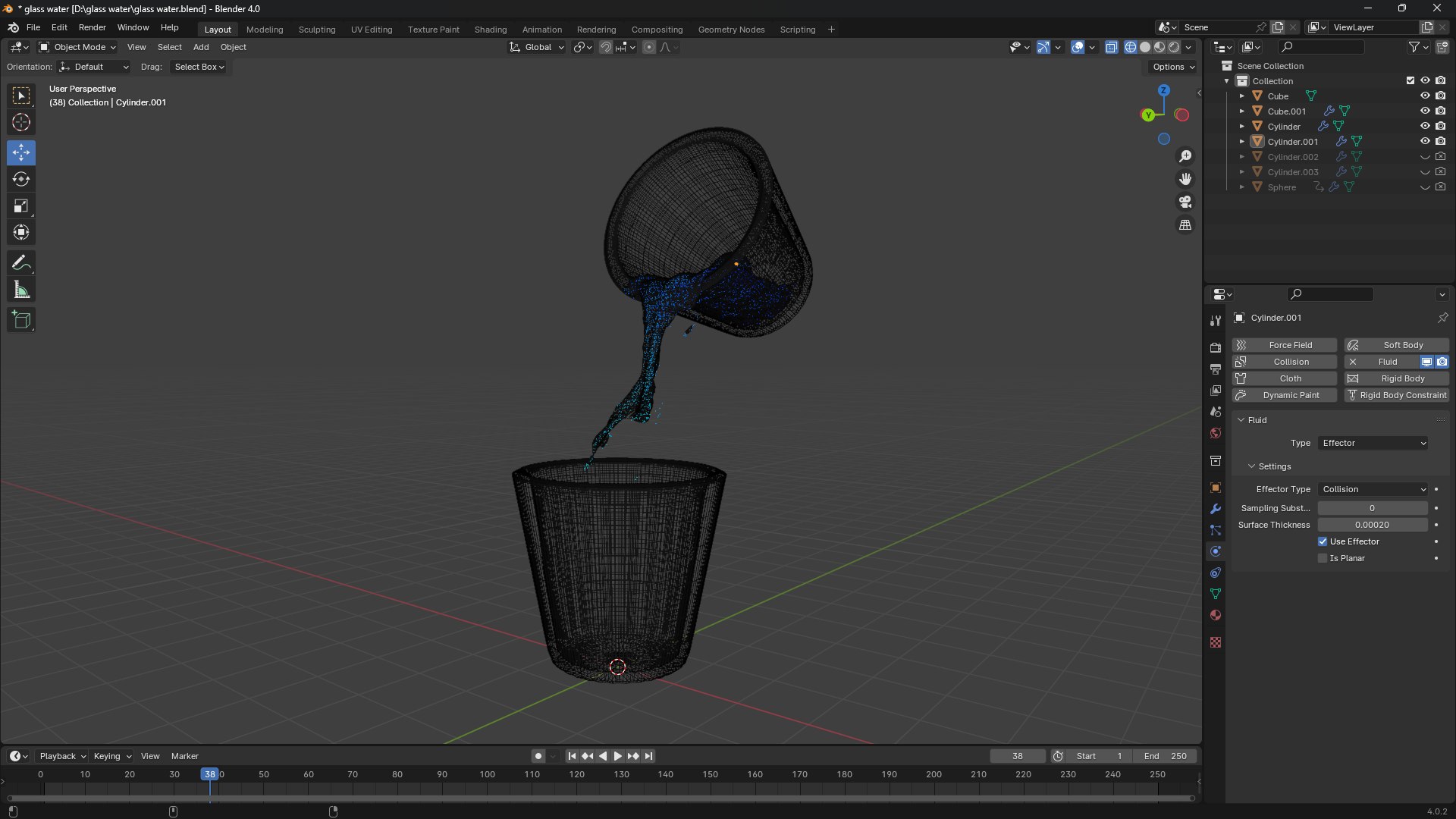 Glass Water Simulation Animated 3D Model - TurboSquid 2225629