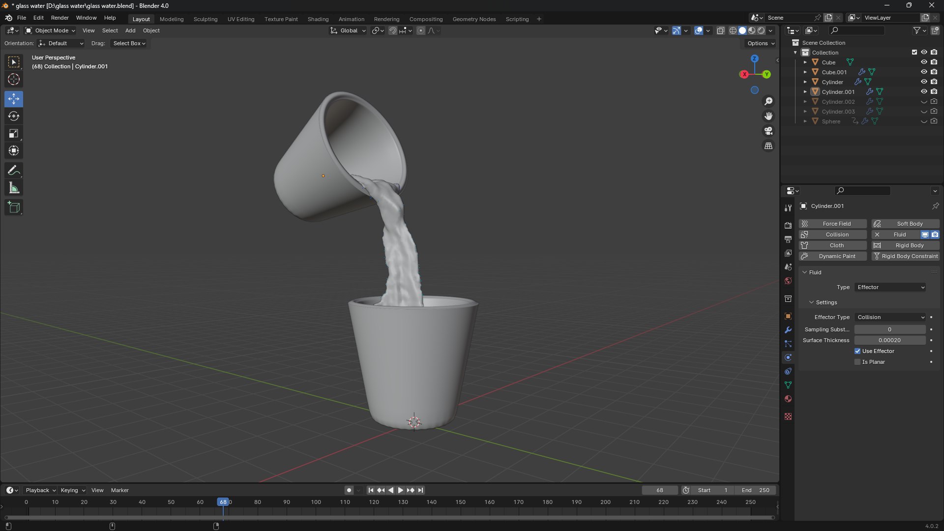 Glass Water Simulation Animated 3D Model - TurboSquid 2225629