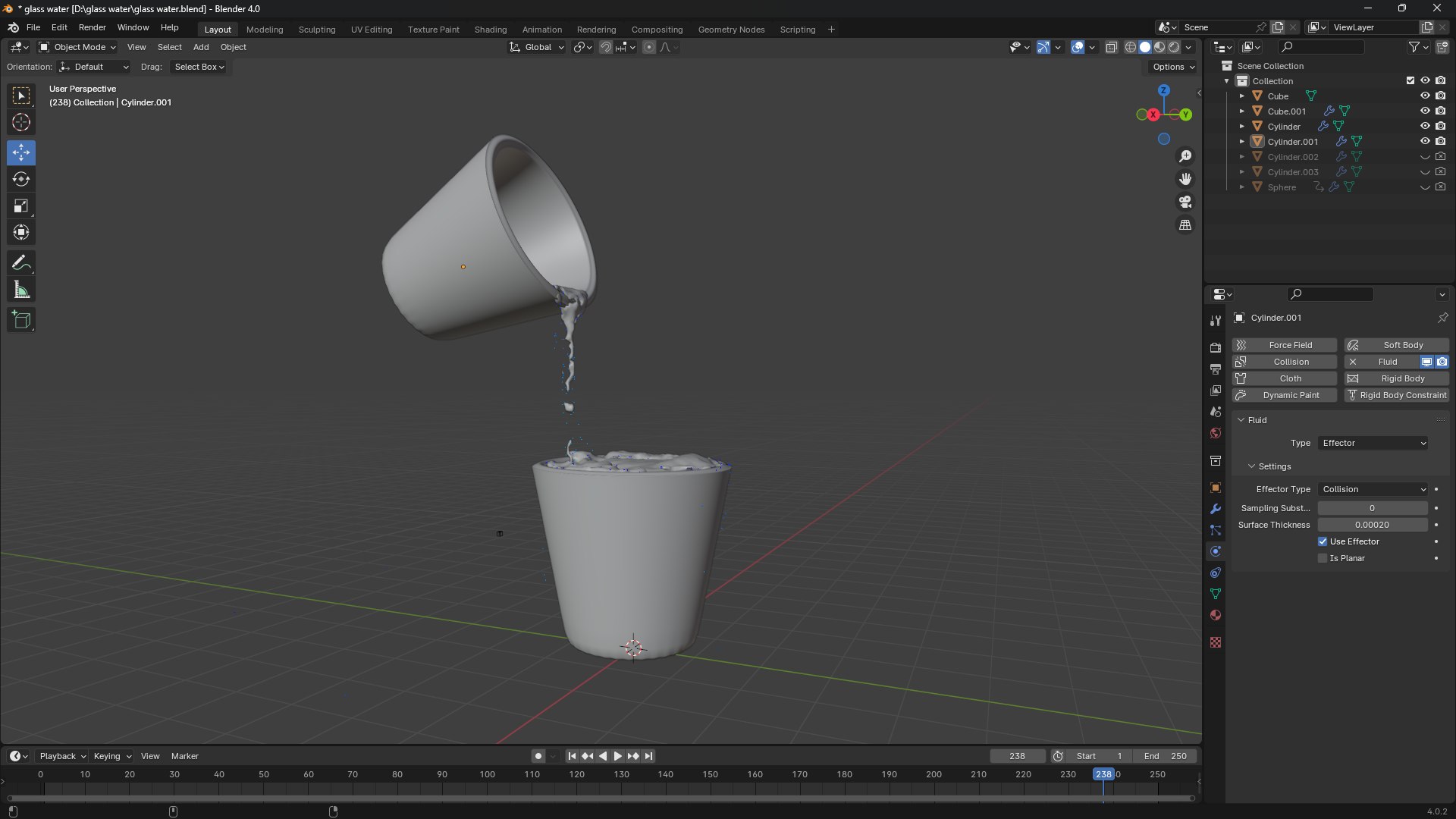 Glass Water Simulation Animated 3D Model - TurboSquid 2225629