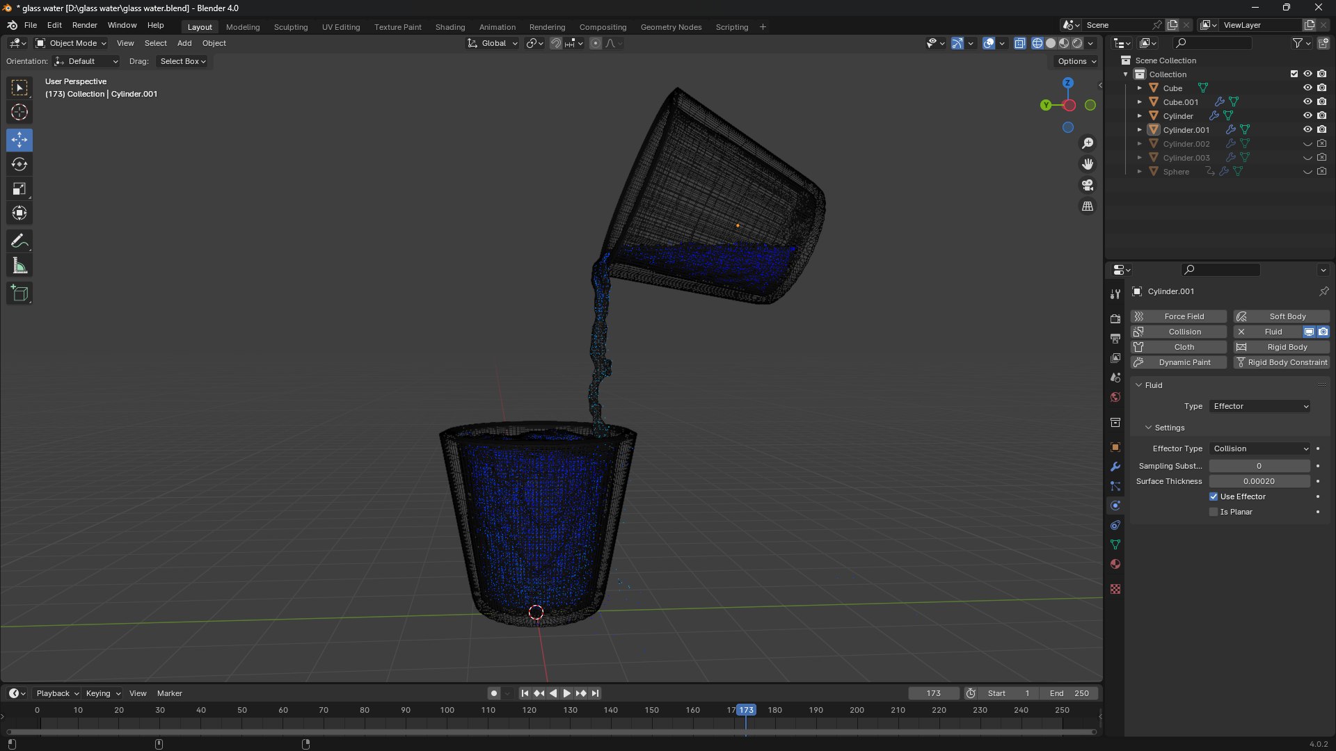 Glass Water Simulation Animated 3D Model - TurboSquid 2225629
