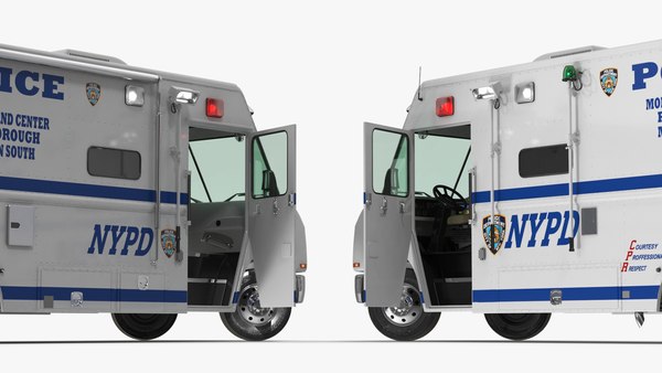 NYPD Mobile Command Center Lights On Rigged 3D 모델 - TurboSquid 2086630