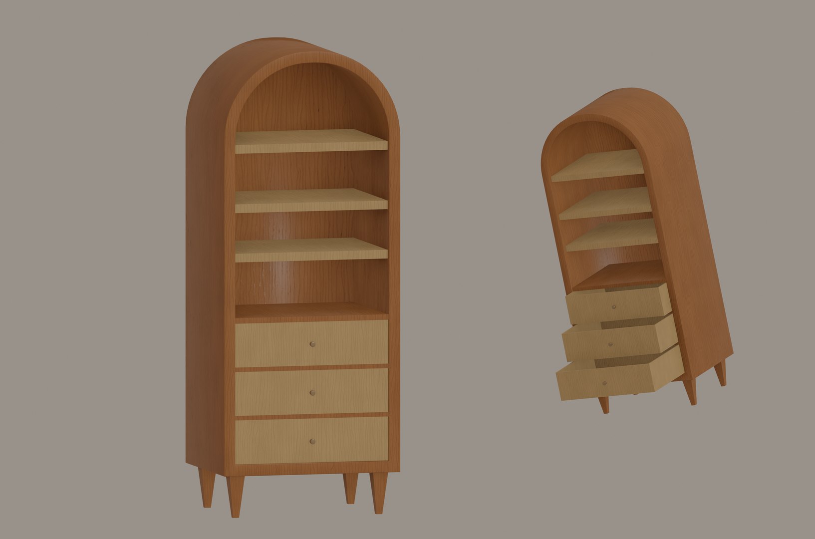 Round Bookshelf 3D Model - TurboSquid 2132298