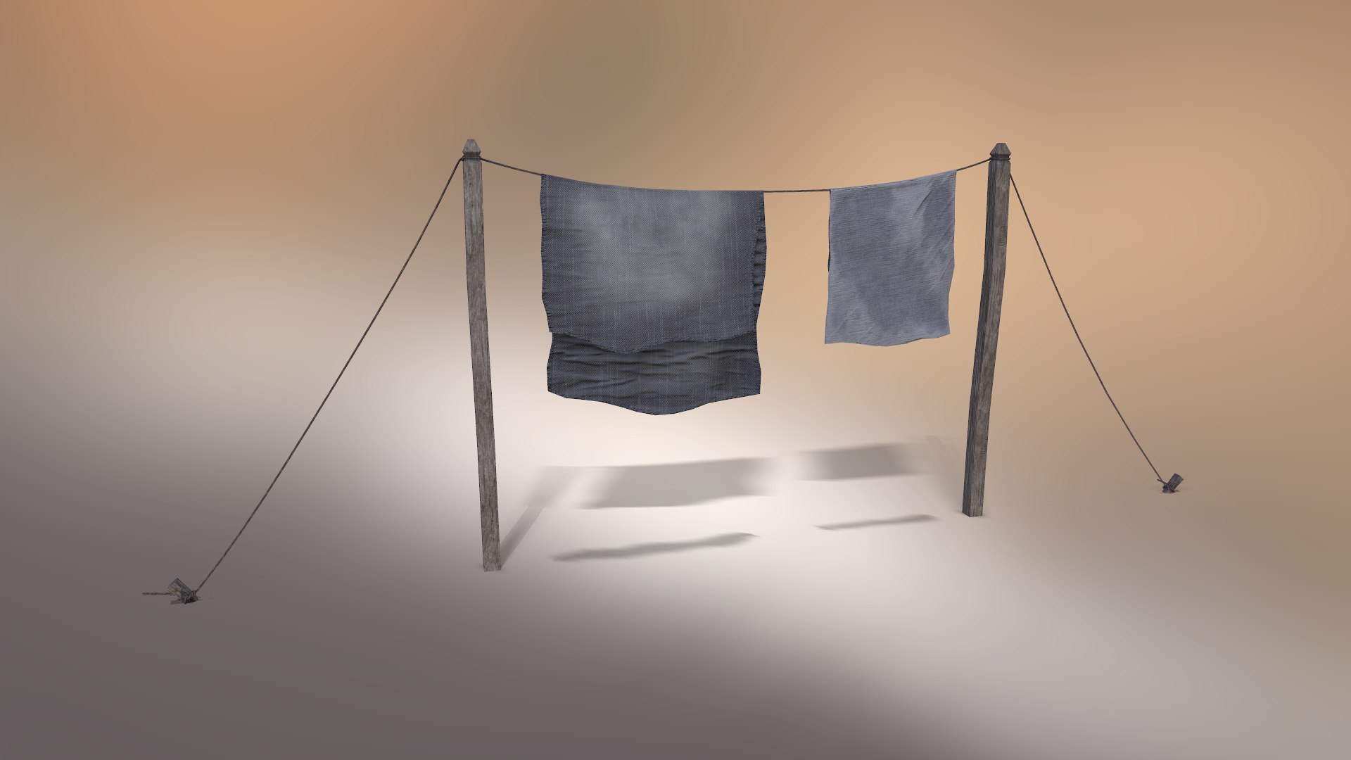 3D Model Clothesline - TurboSquid 1737551