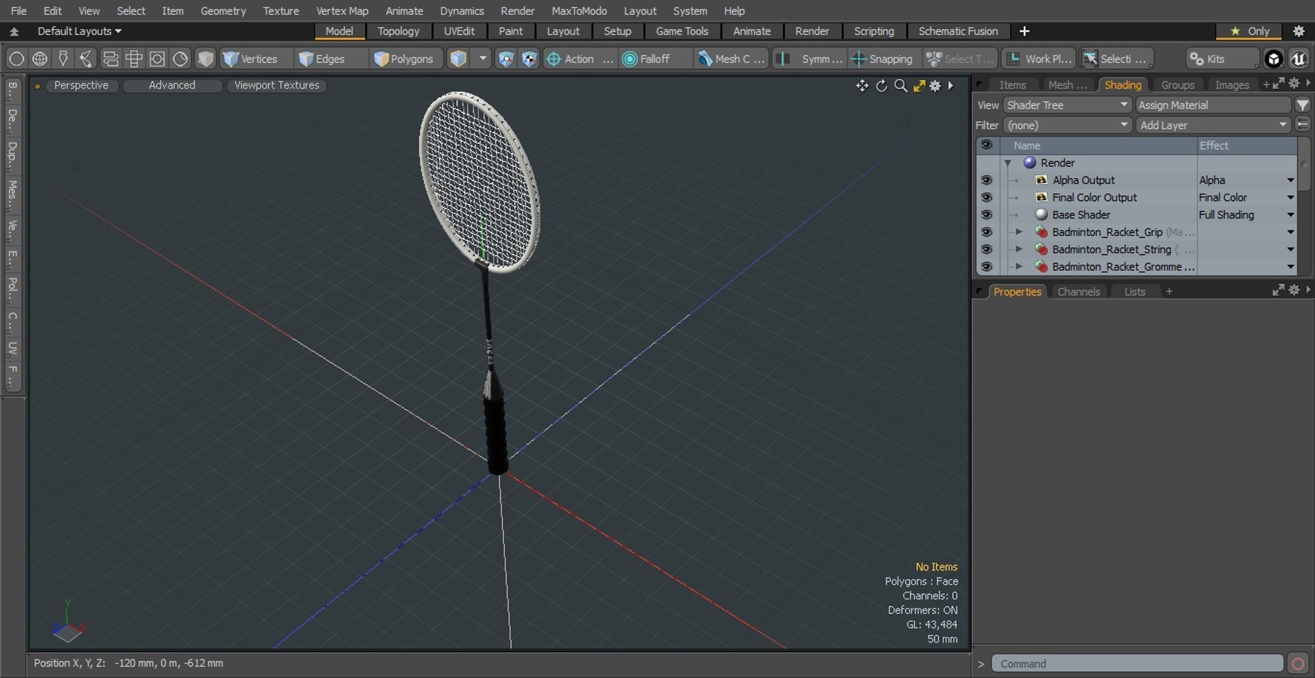 Metallic Badminton Racket 3D Model - TurboSquid 2146152
