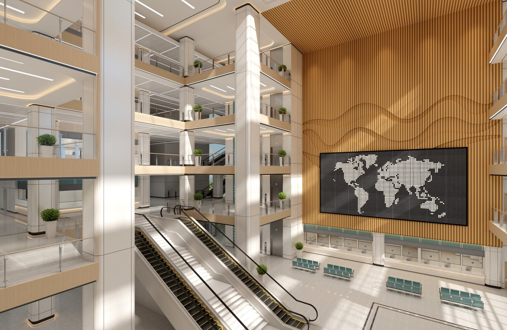 Public Hall Interior 02 Model - TurboSquid 2290155