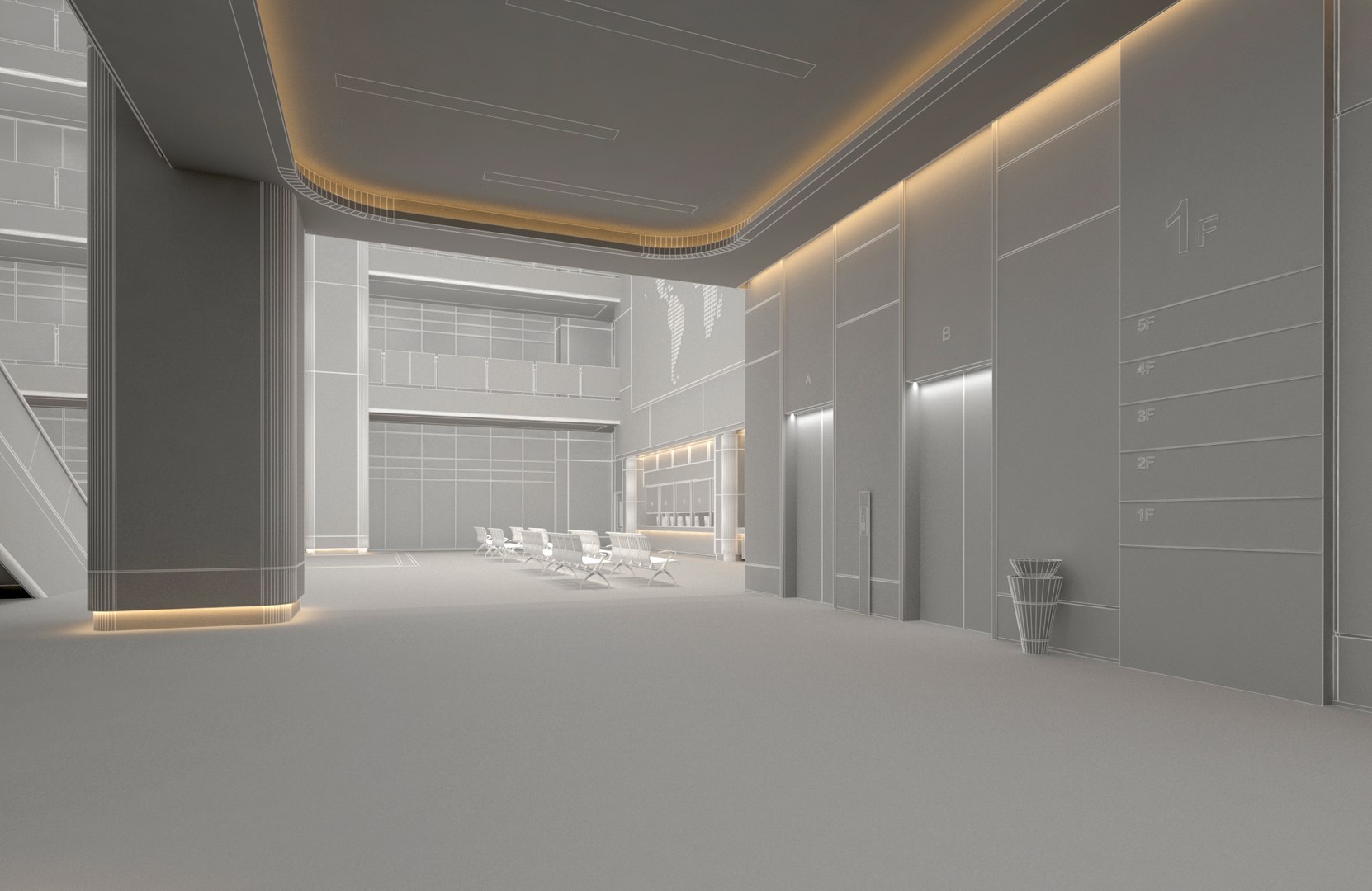 Public Hall Interior 02 Model - TurboSquid 2290155