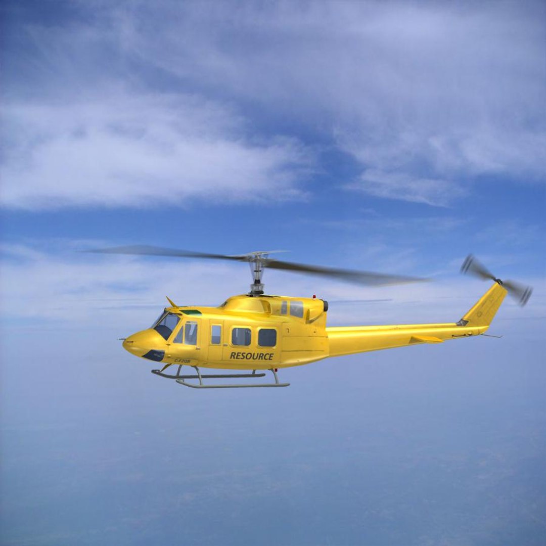 Bell 212 Huey Helicopter 3d Model