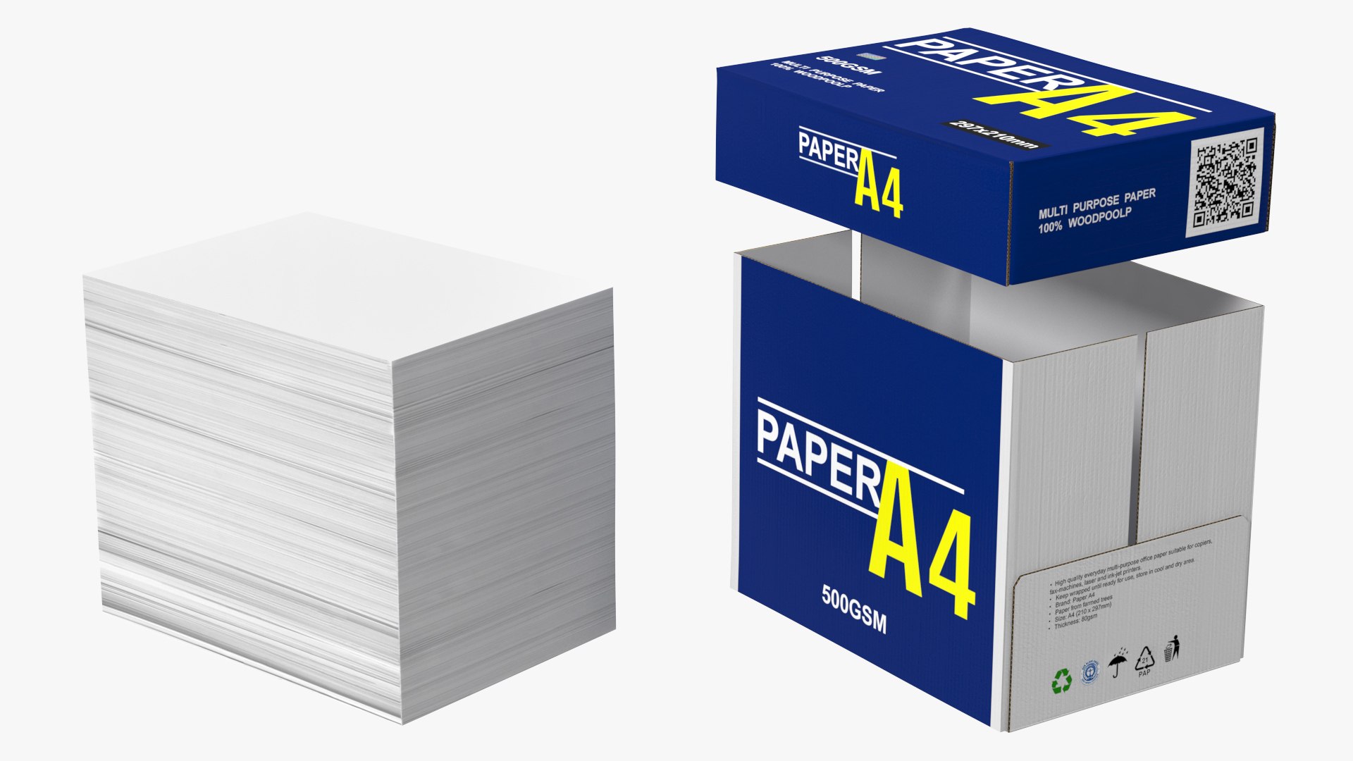 A4 Multipurpose Paper Box 80 Gsm 3D model - TurboSquid 1783933
