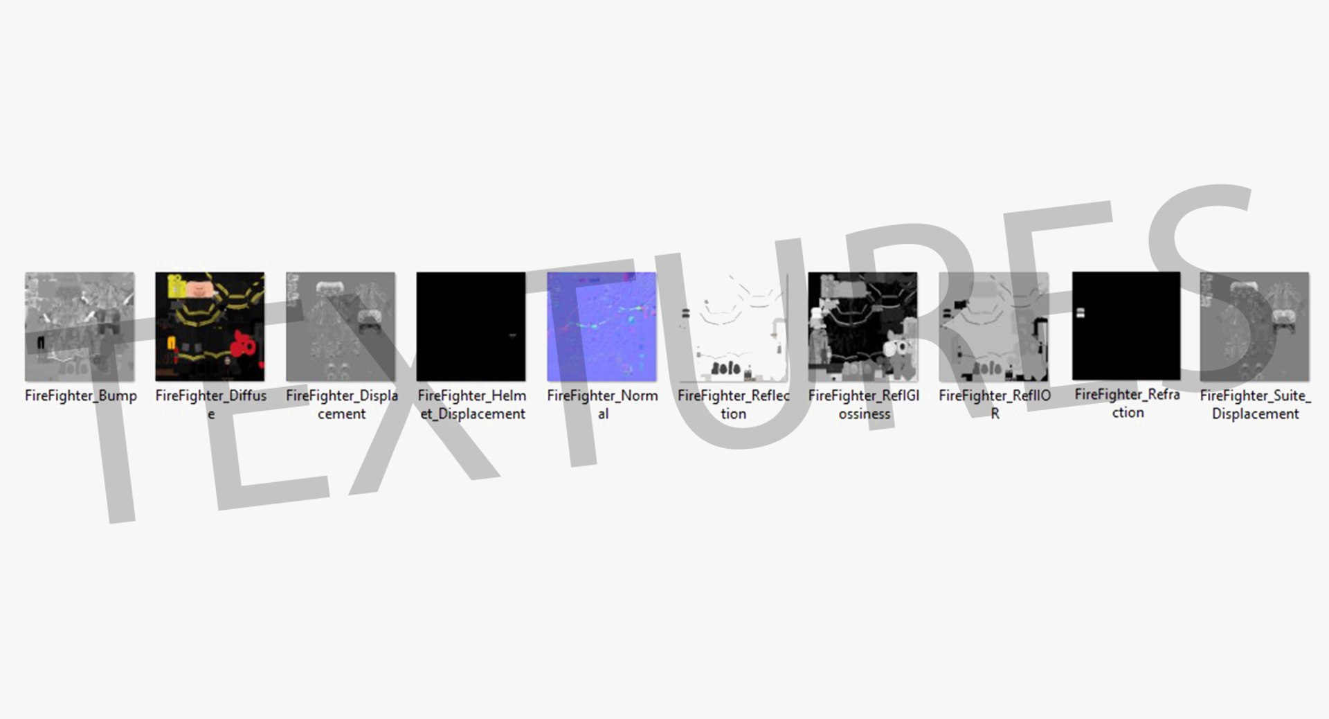 3d Firefighter Black Suite Clean Model