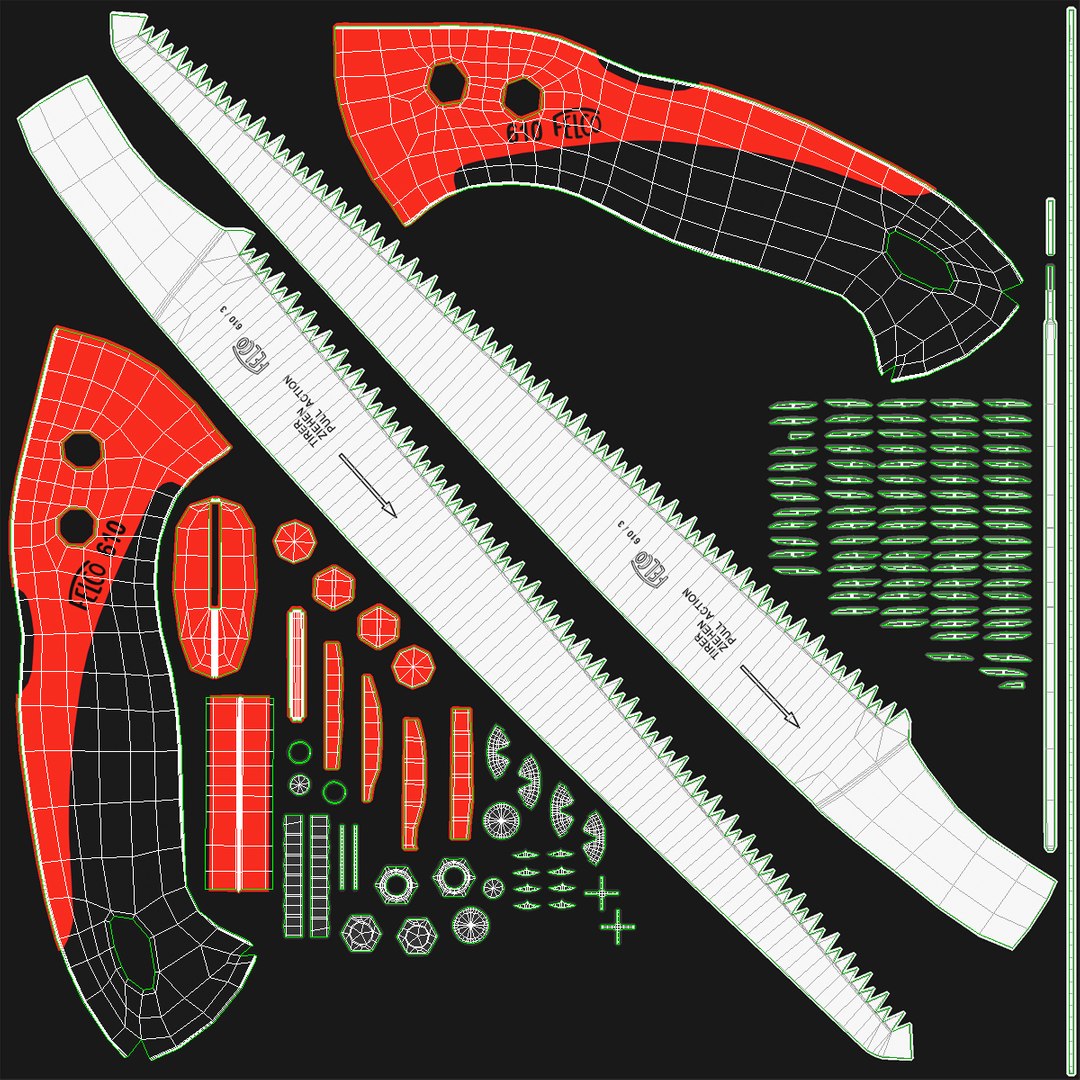 pruning saw 3d model