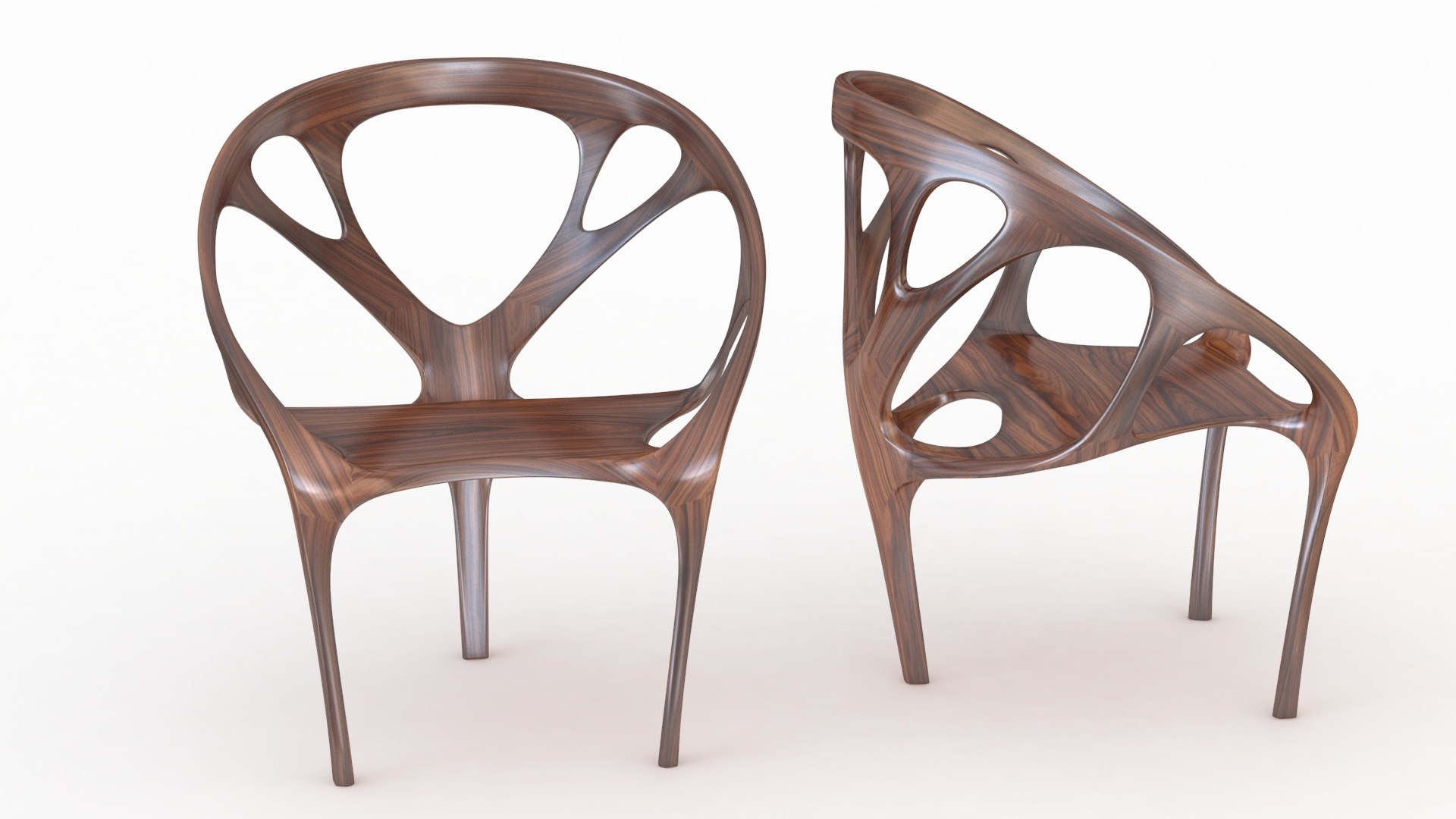 3D Modern Chair Walnut Wood - TurboSquid 1982358