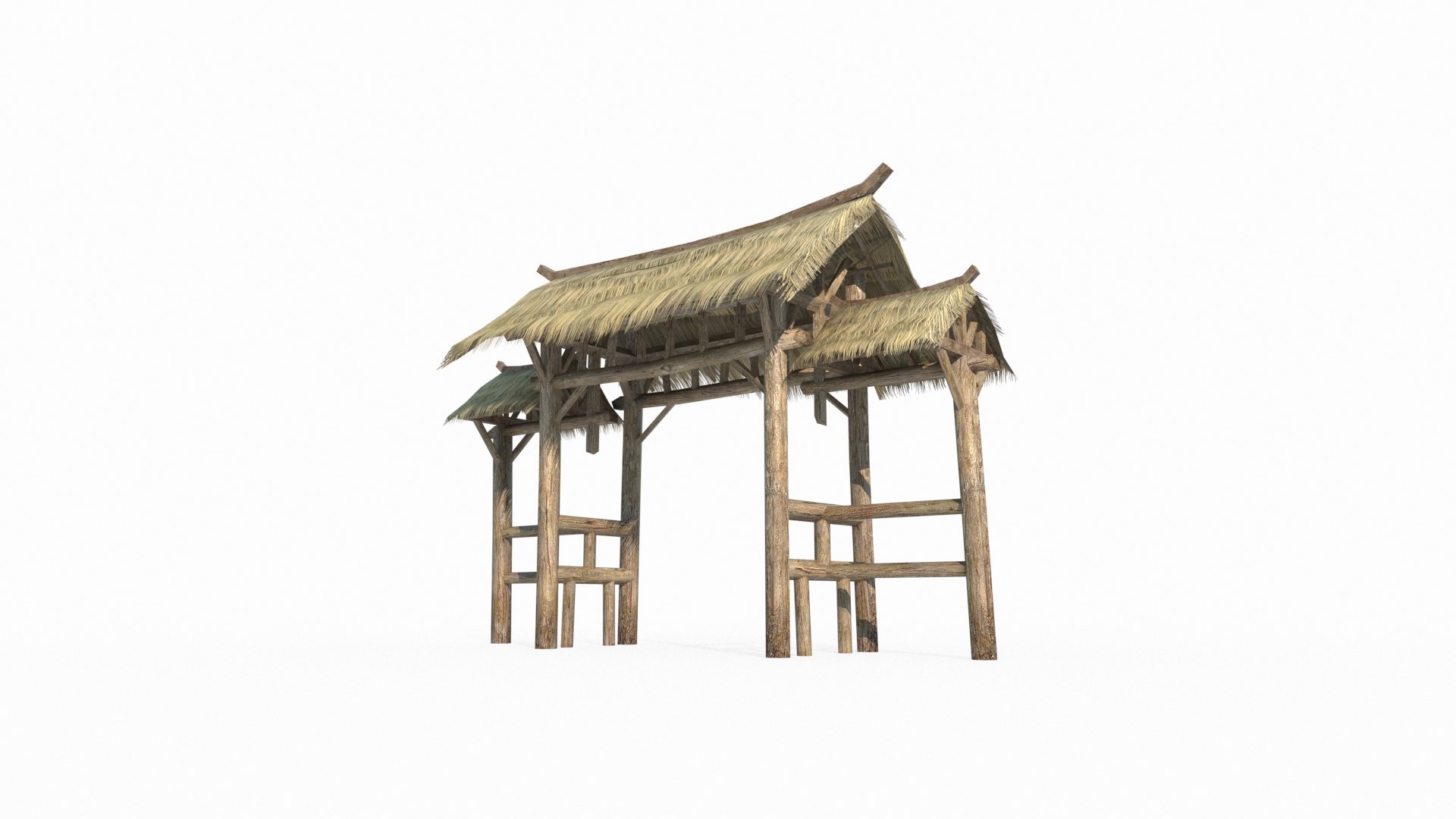 3D Ancient Asian Architecture Rural Gates Model - TurboSquid 2096111