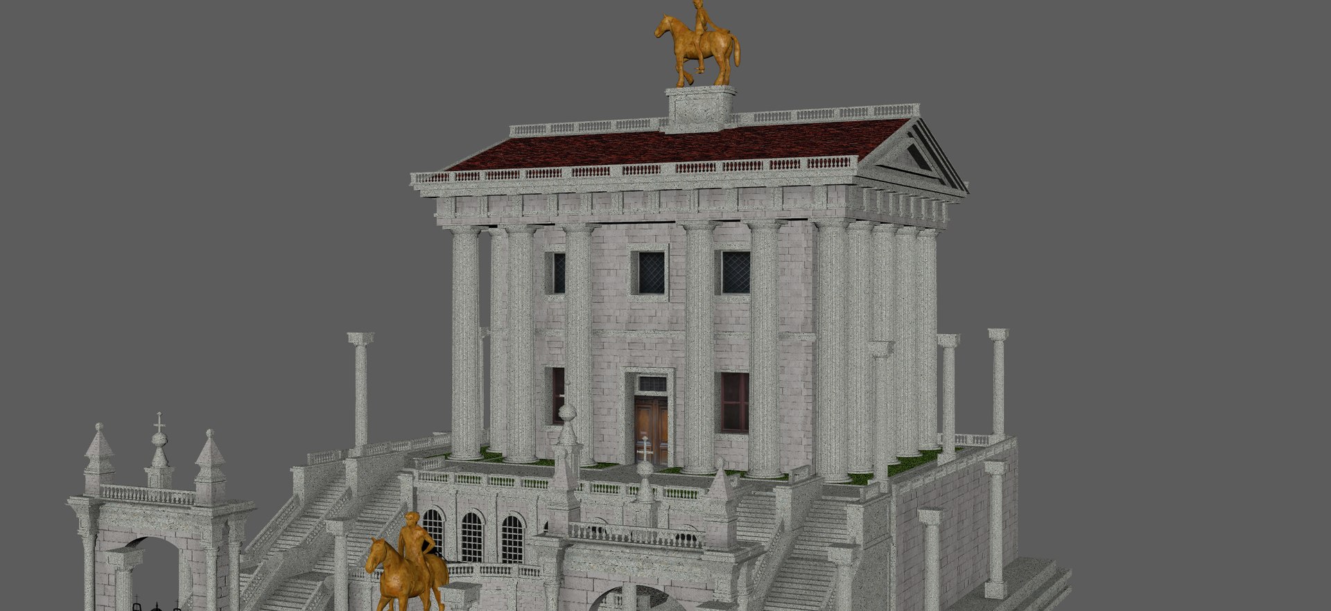 3D Classic Temple House Model - TurboSquid 2239292