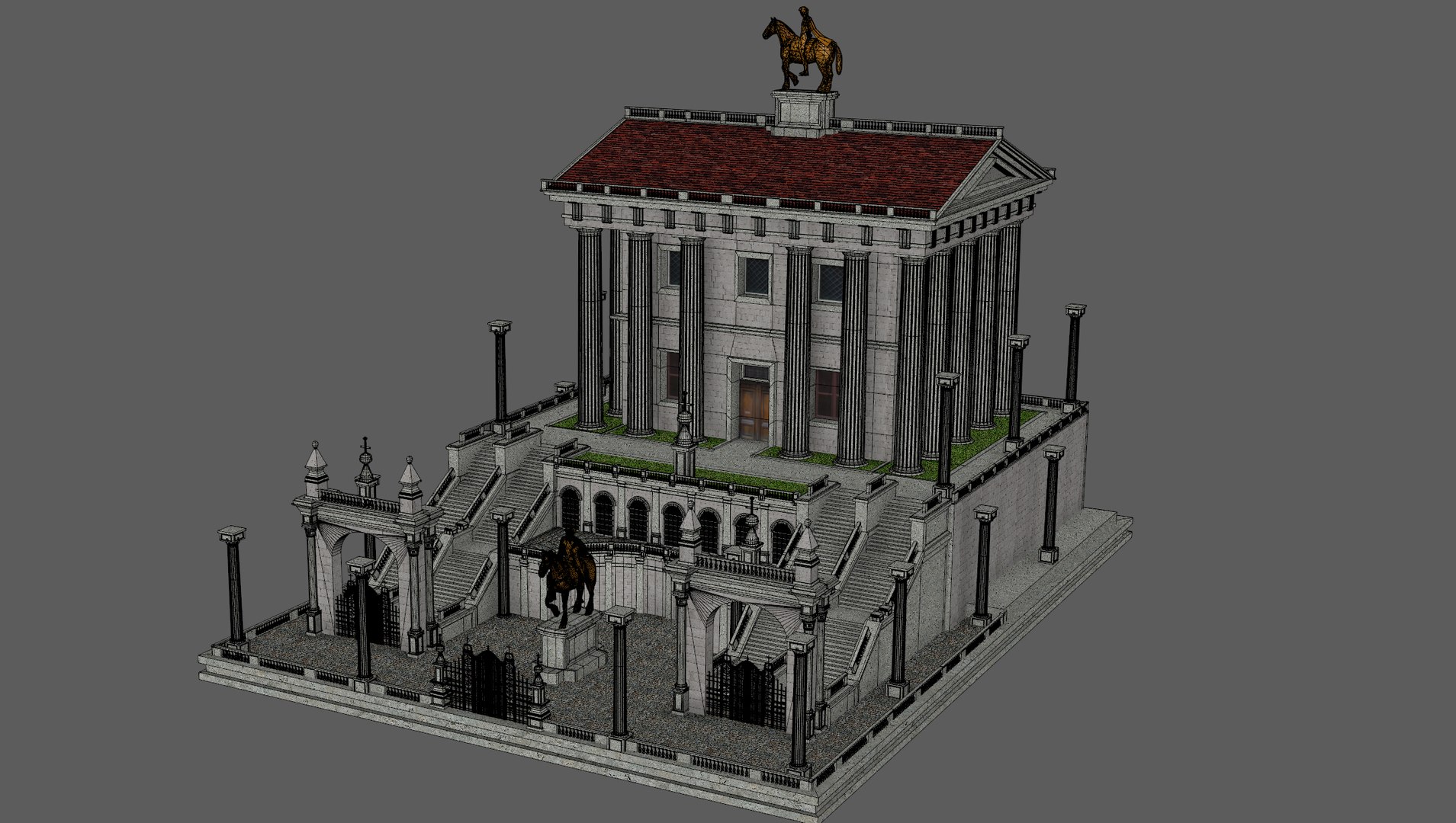 3D Classic Temple House Model - TurboSquid 2239292